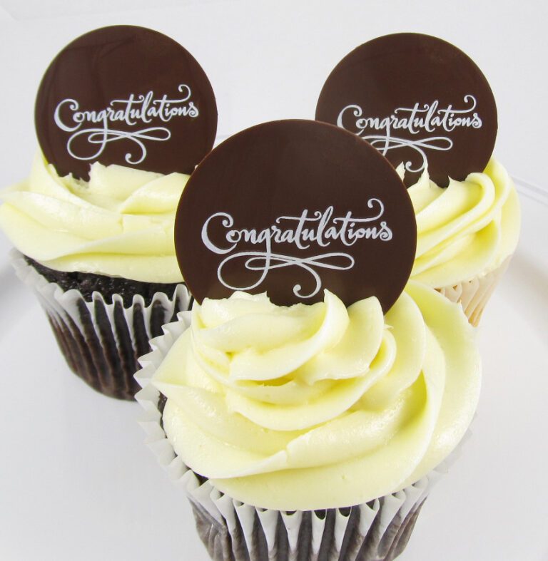 Congratulations 2" RoundChocolate Dessert Wafer - American Chocolate ...